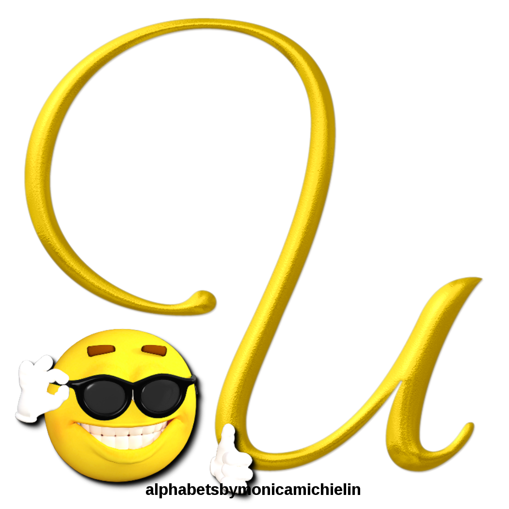 M. Michielin Alphabets: YELLOW SMILE EMOTICON EMOJI ALPHABET PNG