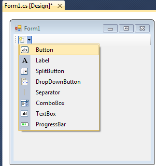 Stylish ToolStrip Button Control With Image and Text Control In Windows ...