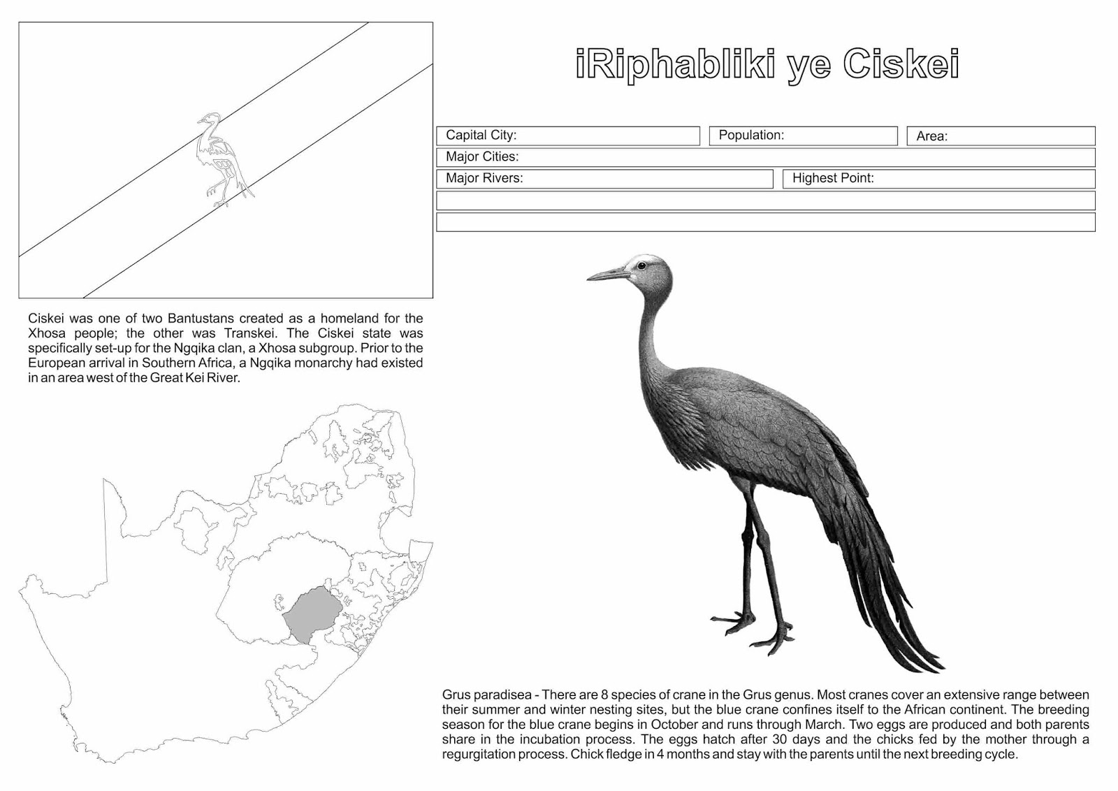 The Nations of the World: Blue Crane - Ciskei