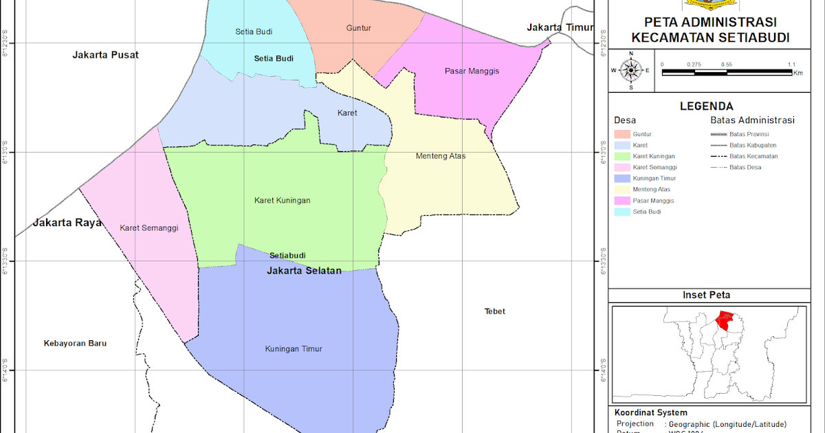 Peta Administrasi Kecamatan Setiabudi, Kota Jakarta Selatan ~ NeededThing