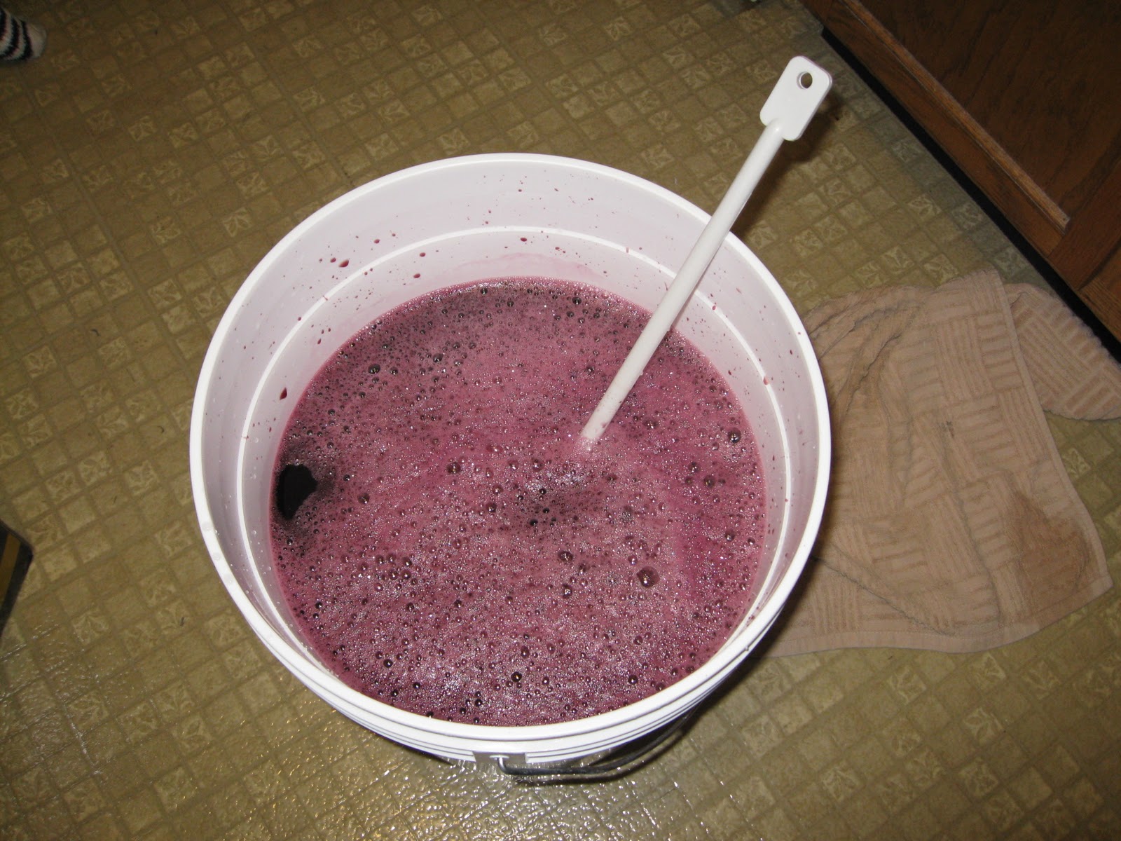 Ryan's Adventures in Winemaking: Day 1- Primary Fermentation