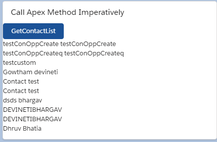LWC: Call Apex Methods in LightningWebComponents