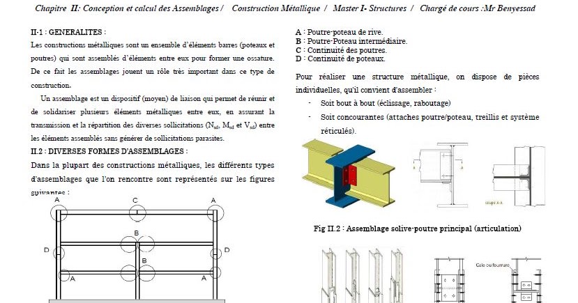 Cours Conception et calcul des Assemblages - Université de Bejaia