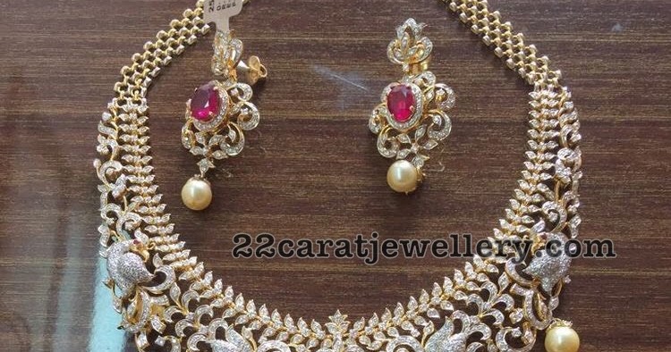 Lotus Design Diamond Necklace - Jewellery Designs