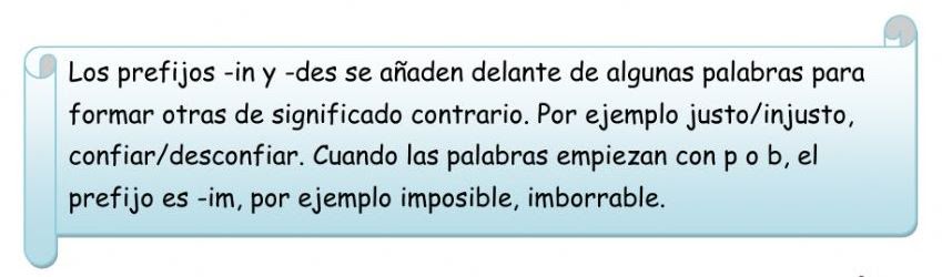La clase de Vane: PREFIJOS I-, IN-, IM-, DES- ACTIVIDADES PARA PRACTICAR