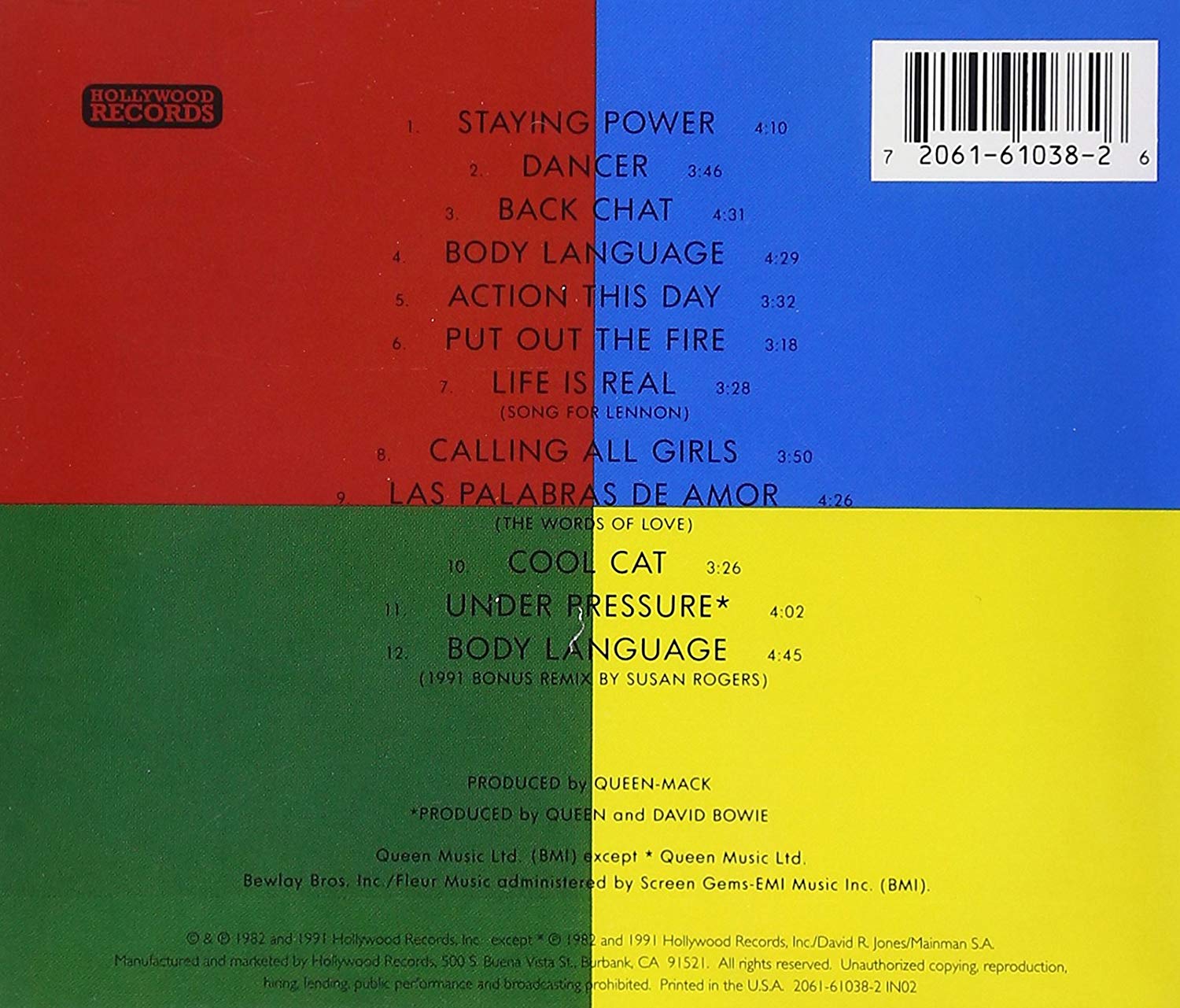 Classic Rock Covers Database: Queen - Hot Space (1982)