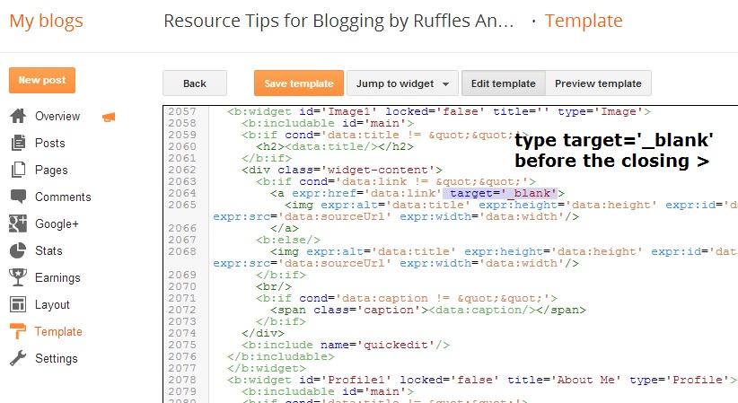Mommy Blogging In The Rain: How To Have A Blogger Image Widget Open in ...