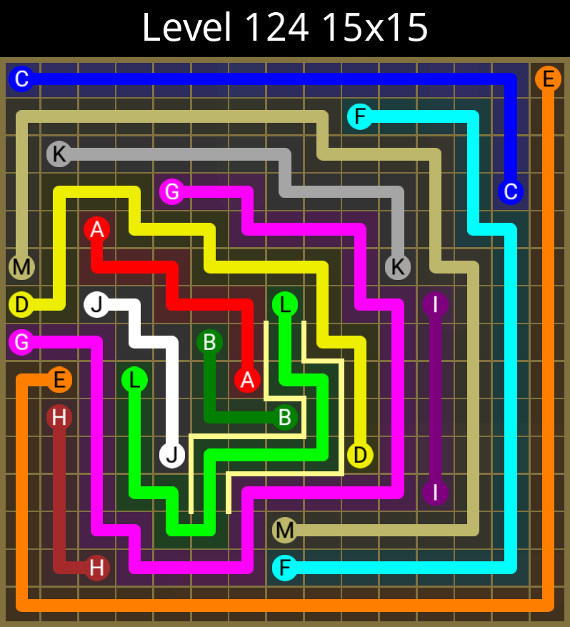 Puzzle Game Solutions: FLOW : PATHWAY PACK : LEVELS 121 - 150 : 15x15 ...