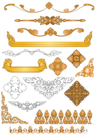 Fine Khmer: Kbach khmer angkor in Vector (*.ai)