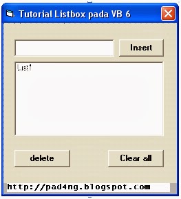Tutorial penggunaan Listbox pada Visual Basic 6 | Blogger Padang