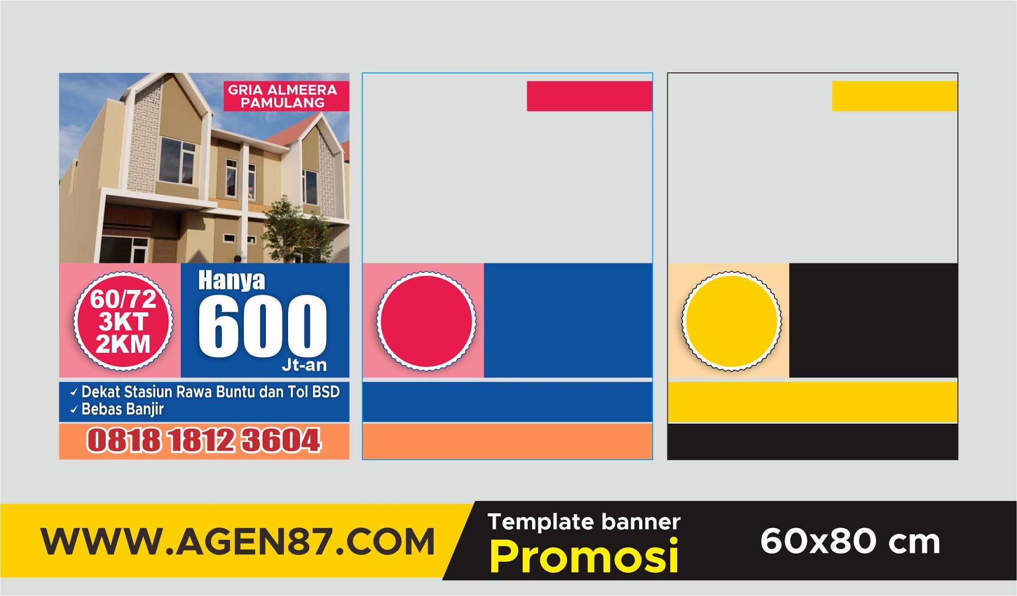 Template Banner Promosi Perumahan 60x80cm CDR - PNG - Agen87