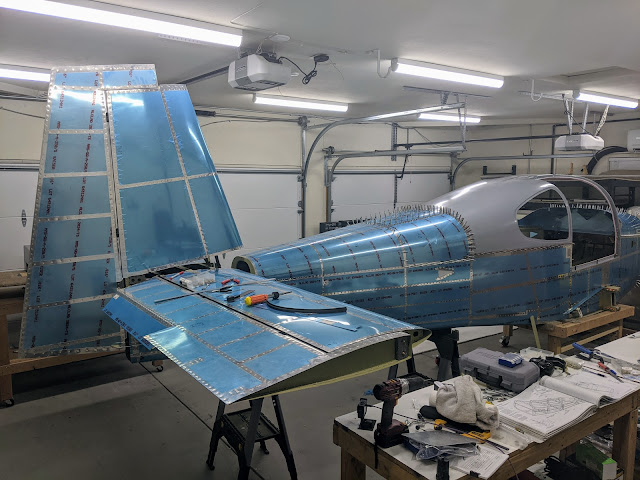 Damazio family's RV-10 project: Empennage parts attached