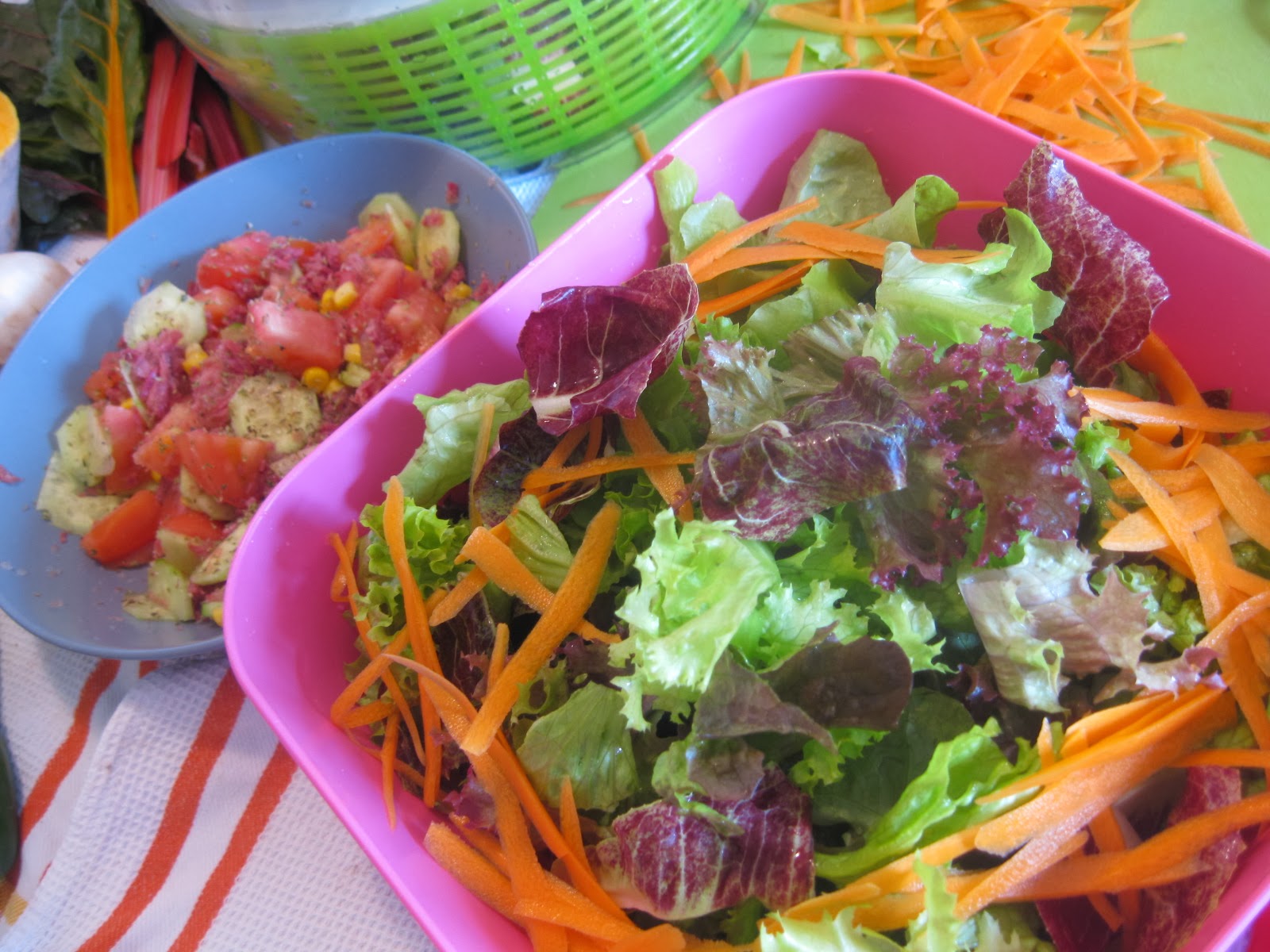 Puperta in cucina: Insalata verde mista: alleata delle diete.