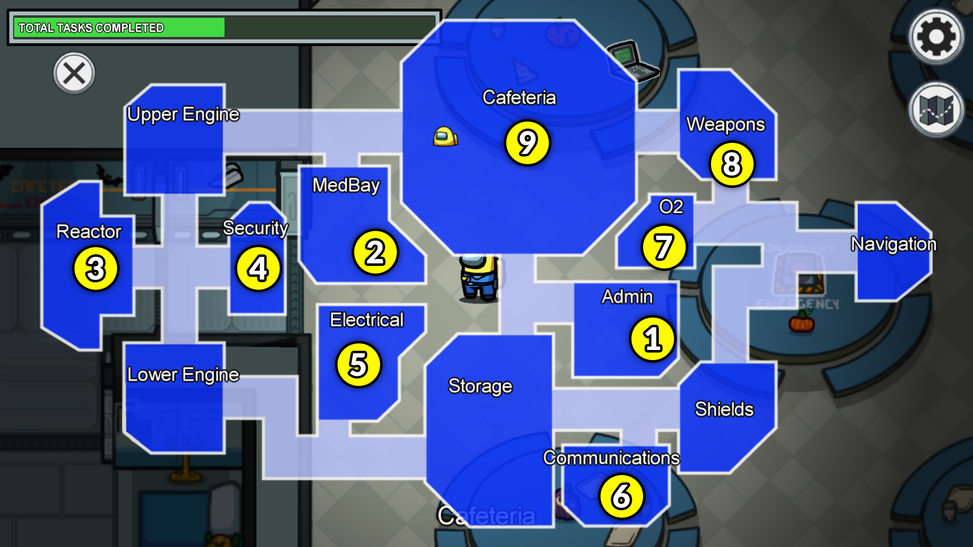 Among Us Map Skeld Layout In Among Us Skeld Mapall Ma
