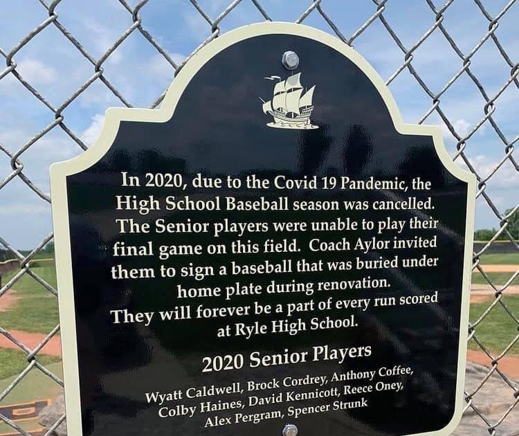 My former High School posted this plaque on their baseball field ...