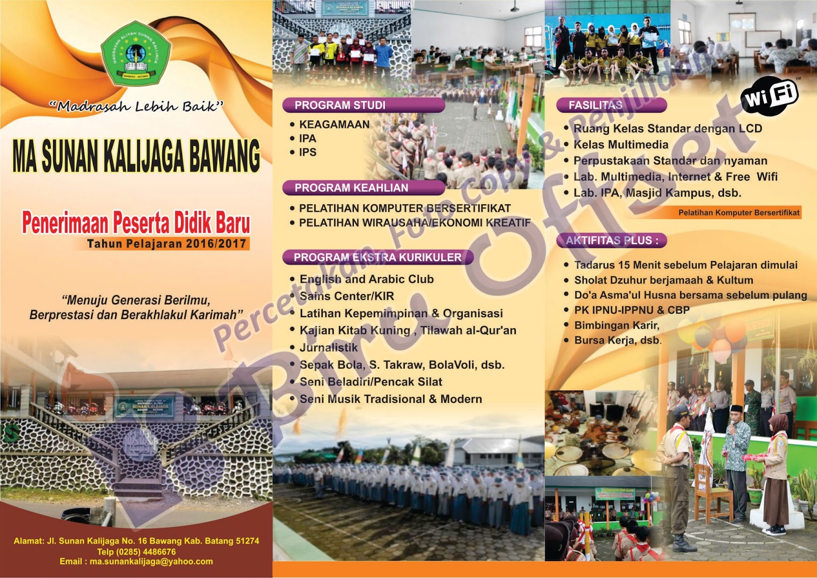 Contoh Brosur SMK | Percetakan Batang