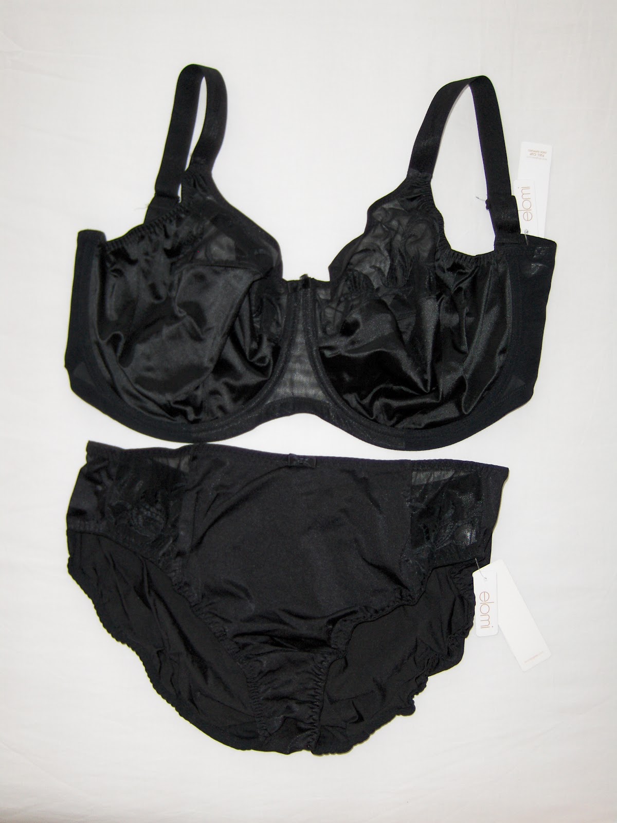 Elomi Caitlyn Bra 34HH and Briefs XXL in Black - Curvy Wordy