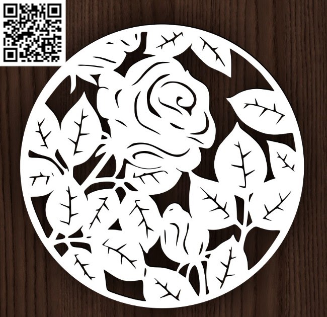 Roses in a circle E0014951 file cdr and dxf free vector download for ...