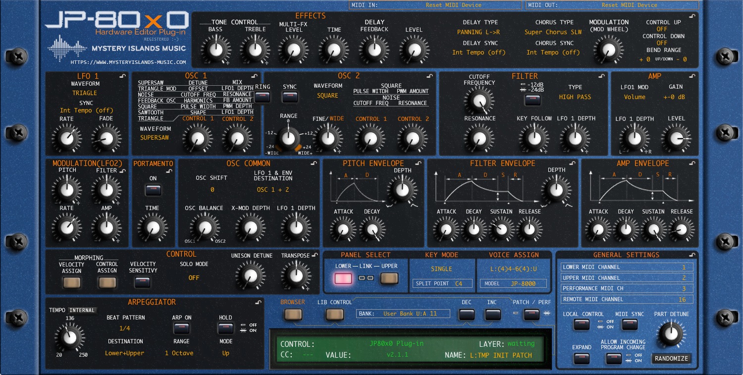 MATRIXSYNTH: jp80x0 - AU / VST Controller Plugin for the Roland JP-8000 ...