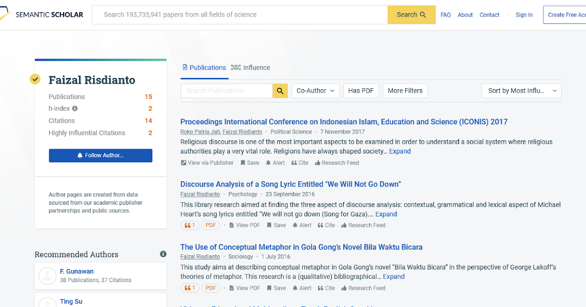 inapra.org: Semantic Scholar Faizal Risdianto