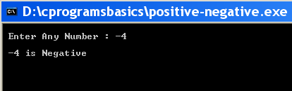 C Program To Check If A Given Number is Positive Or Negative