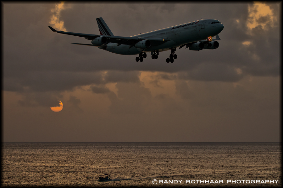 Randy Rothhaar Photography: Air France Airbus A340 at Sunset