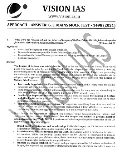 VISION IAS Mains 2021 Test 12 With Solution PDF - VISION