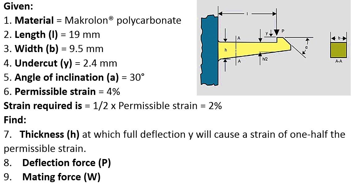 Plastic Product Design\Snap-fitting hook Calculations