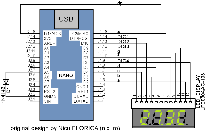 Arduino Tehniq 4 Digit 7 Segment Led Display Thermometer