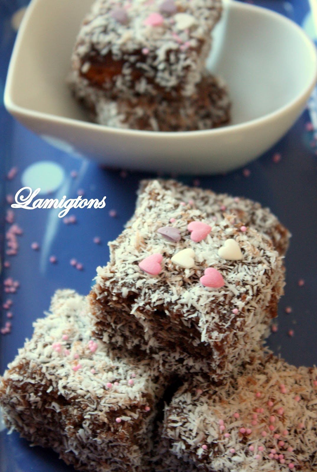 Cook like Priya: ♥ Sweet Lamigtons ♥ ~ I Love You