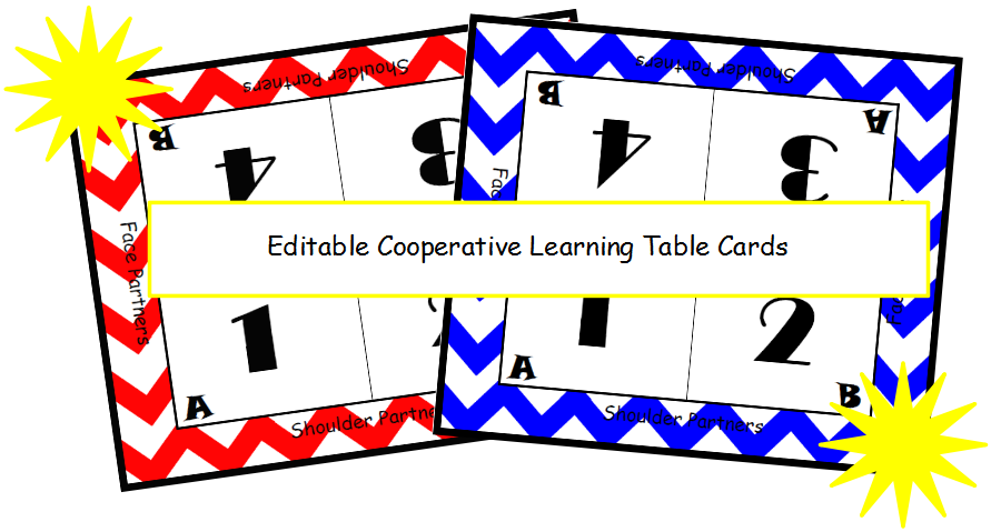 Sch00l Stuff: Table Cards for Cooperative Learning Activites