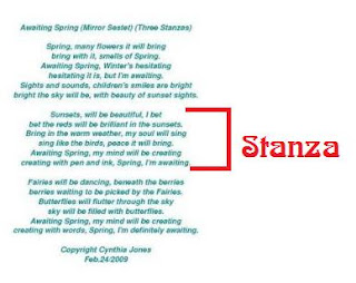 Alicia's Poetry Blog: Stanza