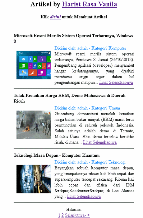 Download Contoh CMS (Content Management System) dengan PHP ~ Ayti Copast