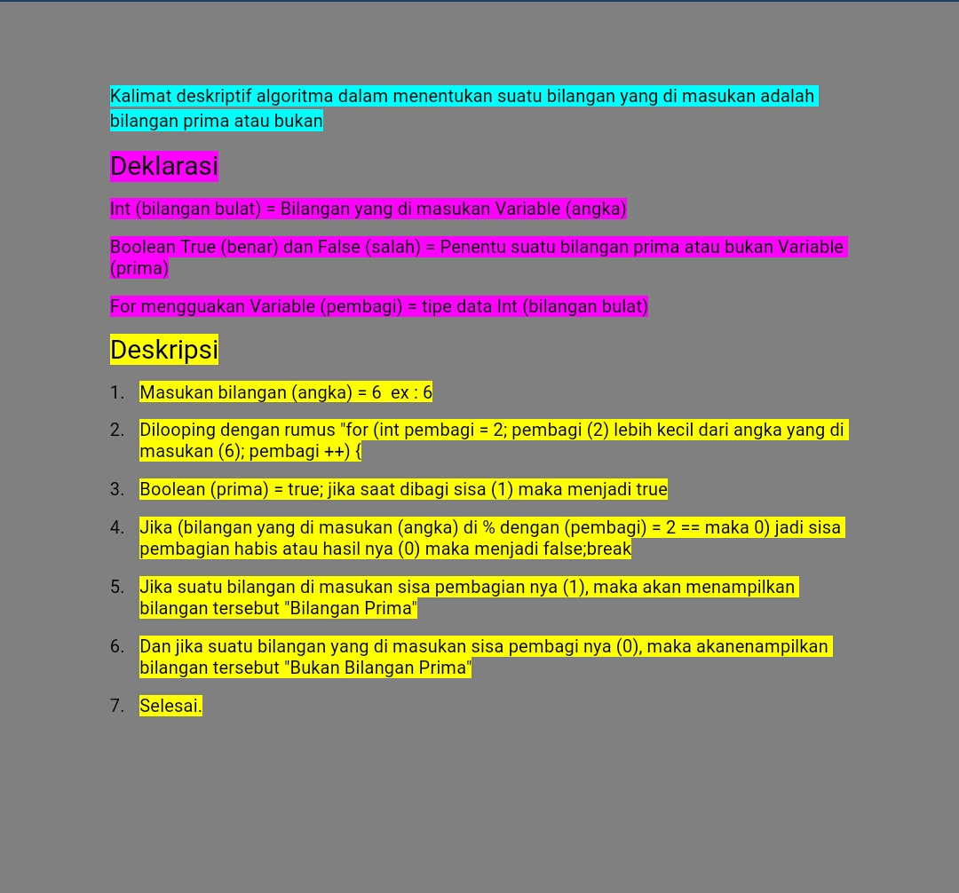 Algoritma dan Pemrograman: Algoritma Deskriptif dan Flowchart