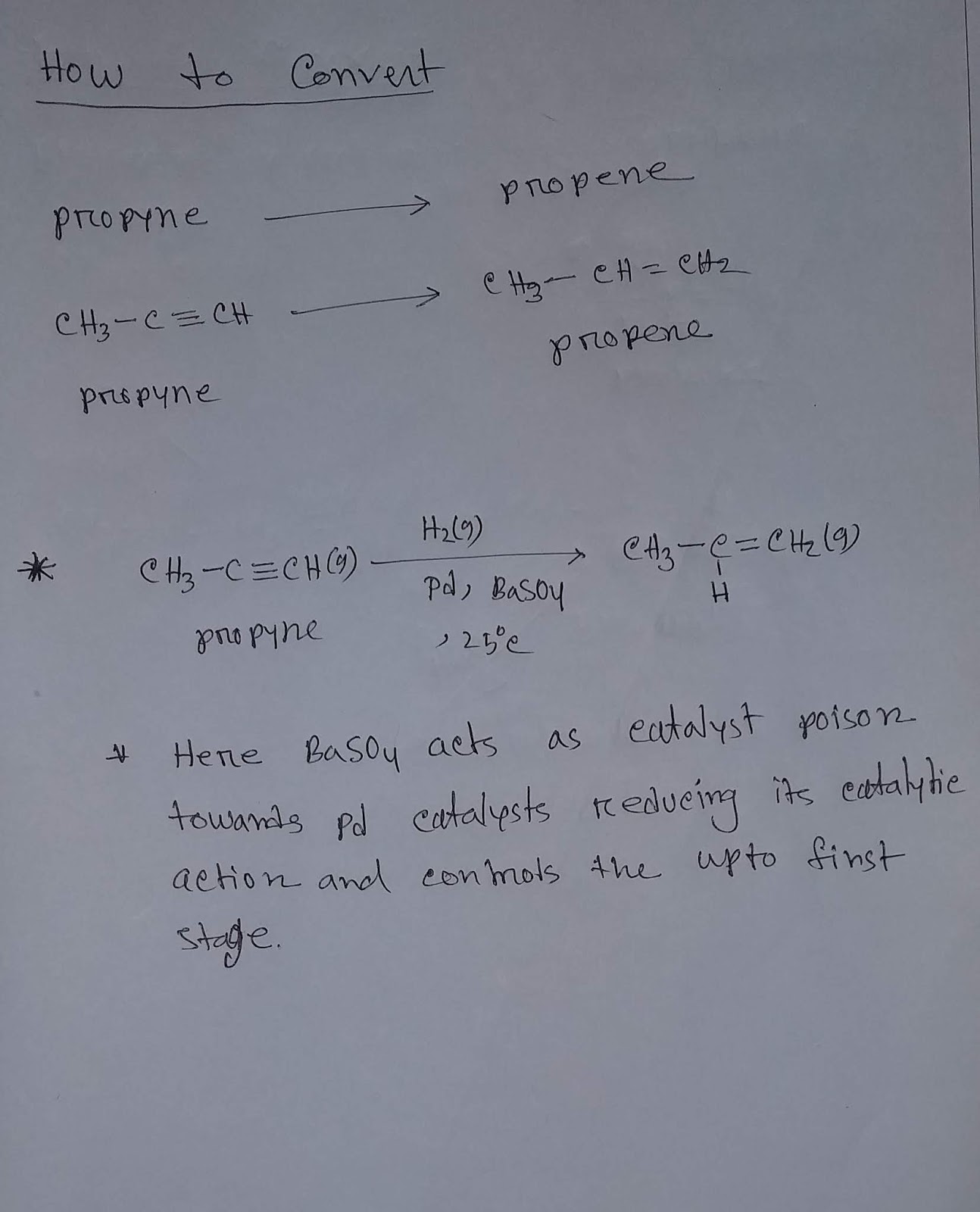 How to Convert propene to propyne and propyne to propene conversion
