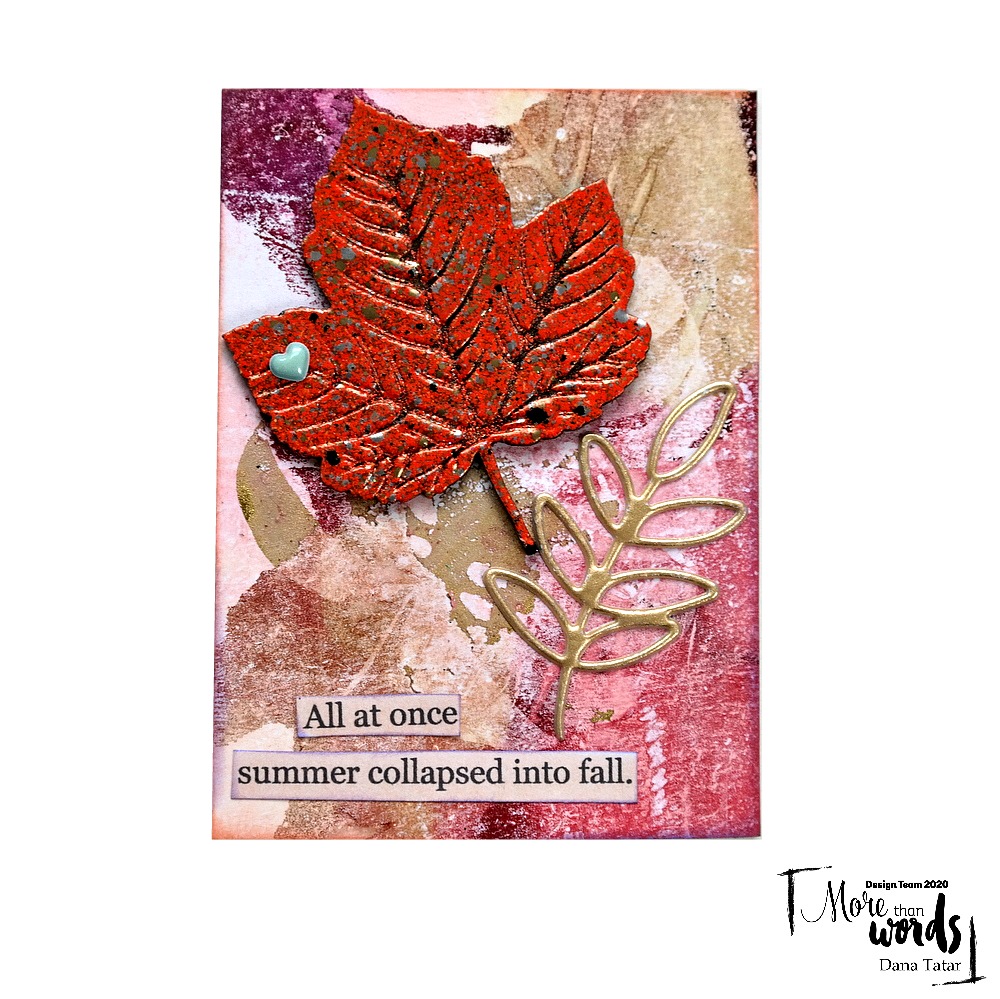 Fall Leaves Artist Trading Card - More Than Words Challenges