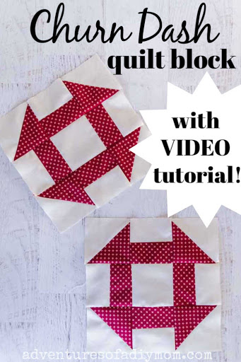Churn Dash Quilt Block - Adventures of a DIY Mom
