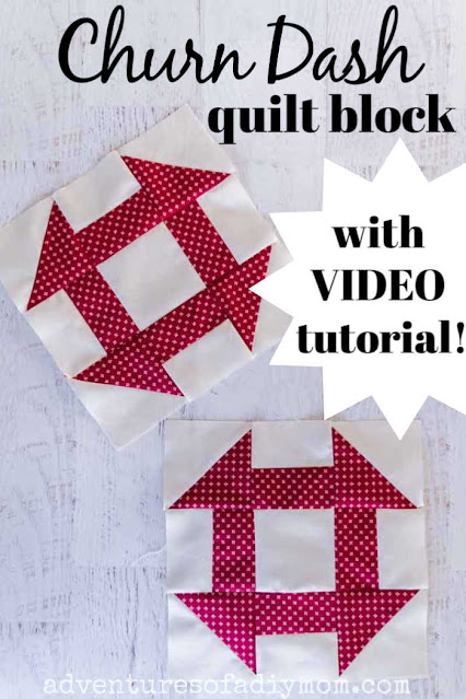 Churn Dash Quilt Block - Adventures of a DIY Mom