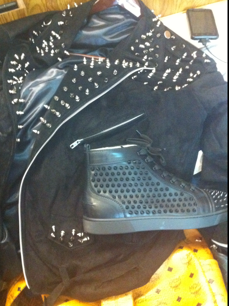 Exclusive Game: RICK ROSS WEARING CUSTOM SUEDE STUDDED MOTORCYCLE ...
