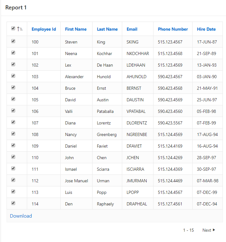 Select/Unselect All Checkboxes in a Classic Report in Oracle APEX Select/Unselect All Checkboxes in a Classic Report in Oracle APEX