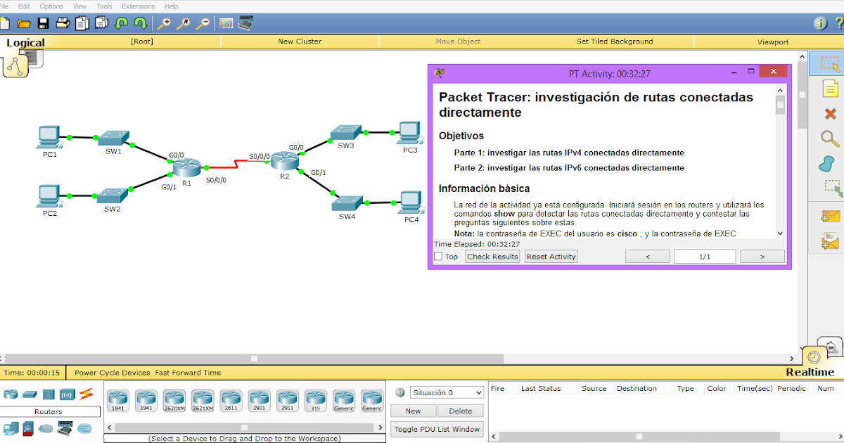 CONMUTACIÓN Y ENRUTAMIENTO DE DATOS: ACTIVIDAD 16. Packet Tracer: Investigación de rutas ...