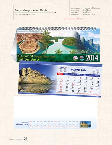 Kalender Meja Special Pemandangan Alam Dunia (AO 6000)
