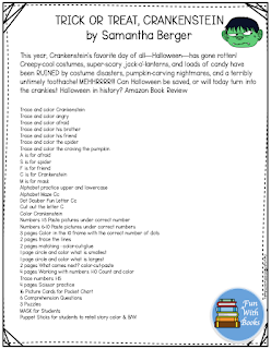 TREAT OR TREAT, CRANKENSTEIN BOOK CRAFT ~ Book Units by Lynn