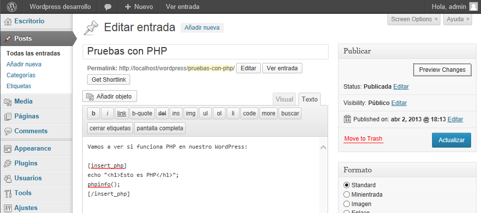 Alcasoft Incluir Código Php En Páginas Y Posts De Wordpress
