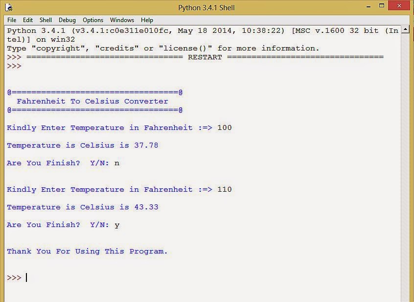Free Programming Source Codes And Computer Programming Tutorials Fahrenheit To Celsius