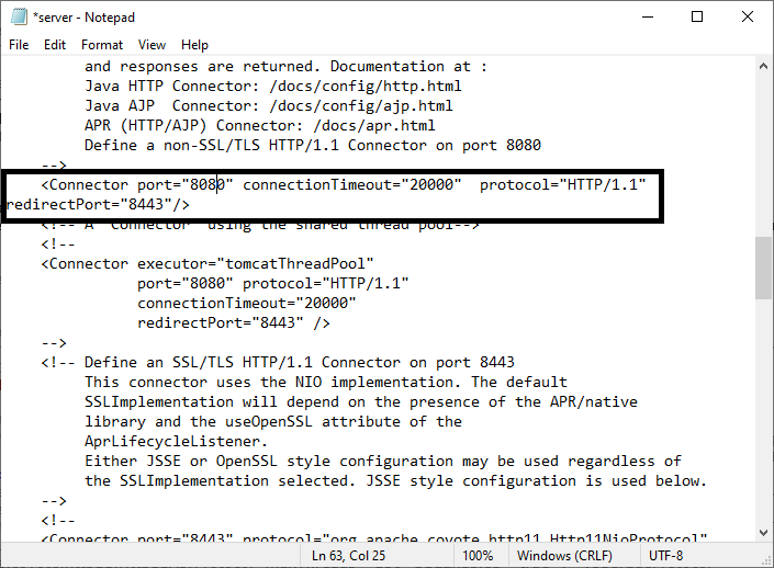 Advanced Java: How to change port number in Tomcat Server (9.0.34) in 2020 Advanced Java: How to change port number in Tomcat Server (9.0.34) in 2020