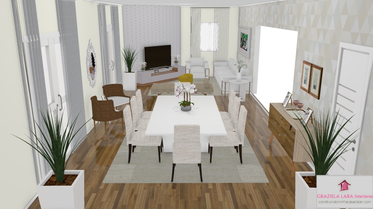 Projetos de Salas Integradas Modernas - Veja Como Decorar? | Construindo Minha Casa Clean