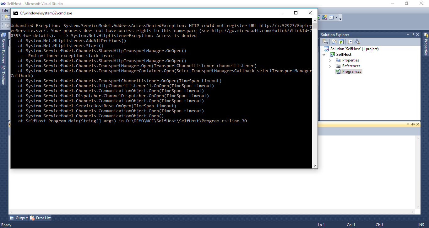 Dot Net Example Creating A Self Hosted Wcf Service