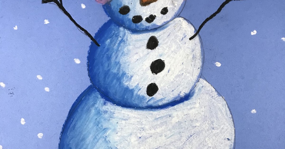 Elements of the Art Room: 3rd grade Oil Pastel Snowmen at Night
