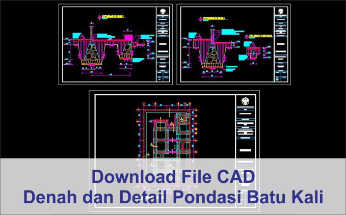 Download Denah dan Detail Pondasi Batu Kali Via Google Drive - Arsimedia